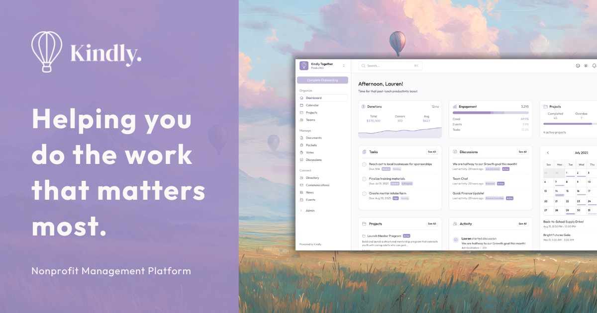 Kindly | Nonprofit Management Platform